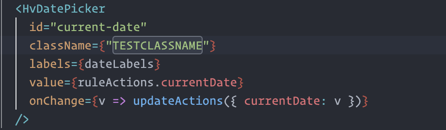 [DatePicker] Component "className" prop is not affecting html · Issue #1647 · lumada-design/hv ...