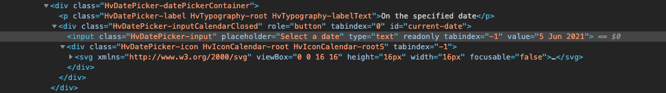 [DatePicker] Component "className" prop is not affecting html · Issue #1647 · lumada-design/hv ...