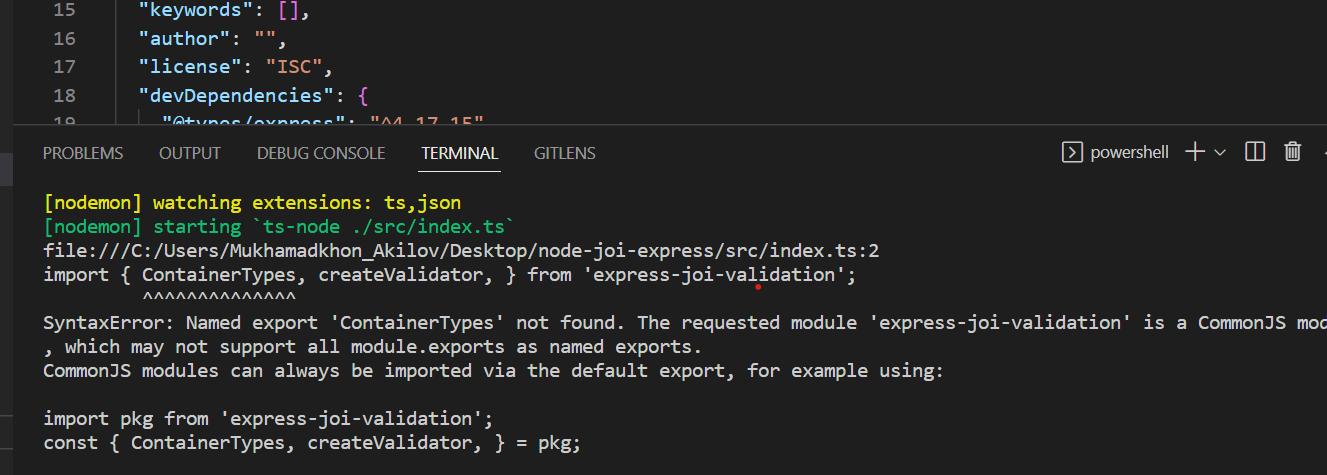 Error While Importing Syntaxerror Named Export Containertypes Not Found The Requested 8180