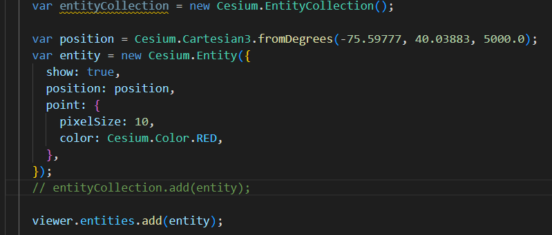 Viewer.entities.add How to add EntityCollection for use · Issue #11073 · CesiumGS/cesium · GitHub