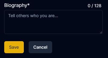 [BUG]: Biography on Profile page is marked as Mandatory with (*) but it isn't mandatory. · Issue ...