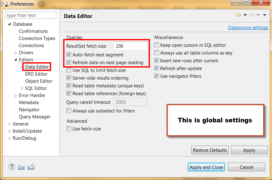 DBeaver: Remove annoying popup for SQL script parameter values when moving to next segment ...