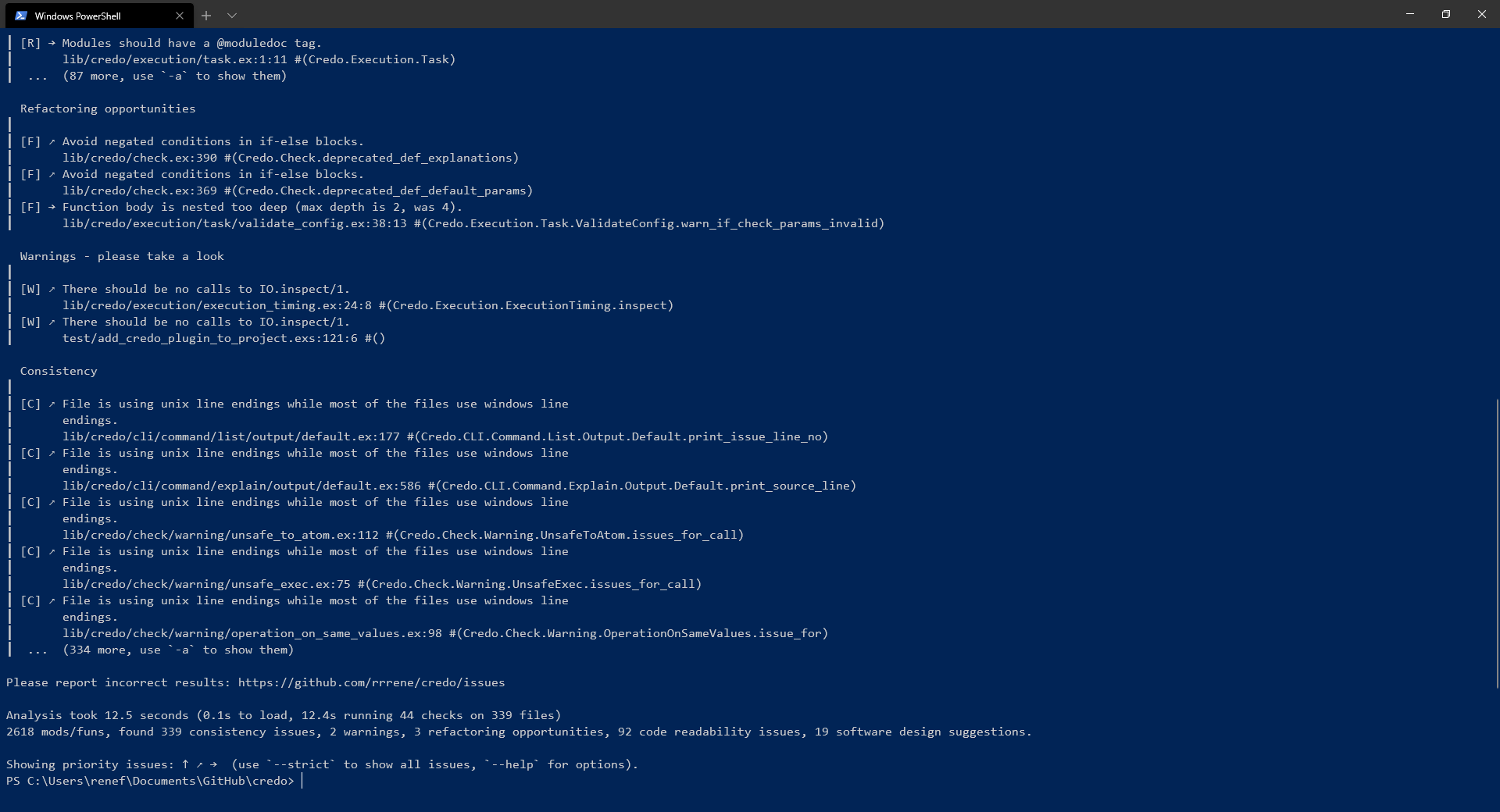 Special characters garbled in windows (CMD, Powershell) · Issue #422 · rrrene/credo · GitHub
