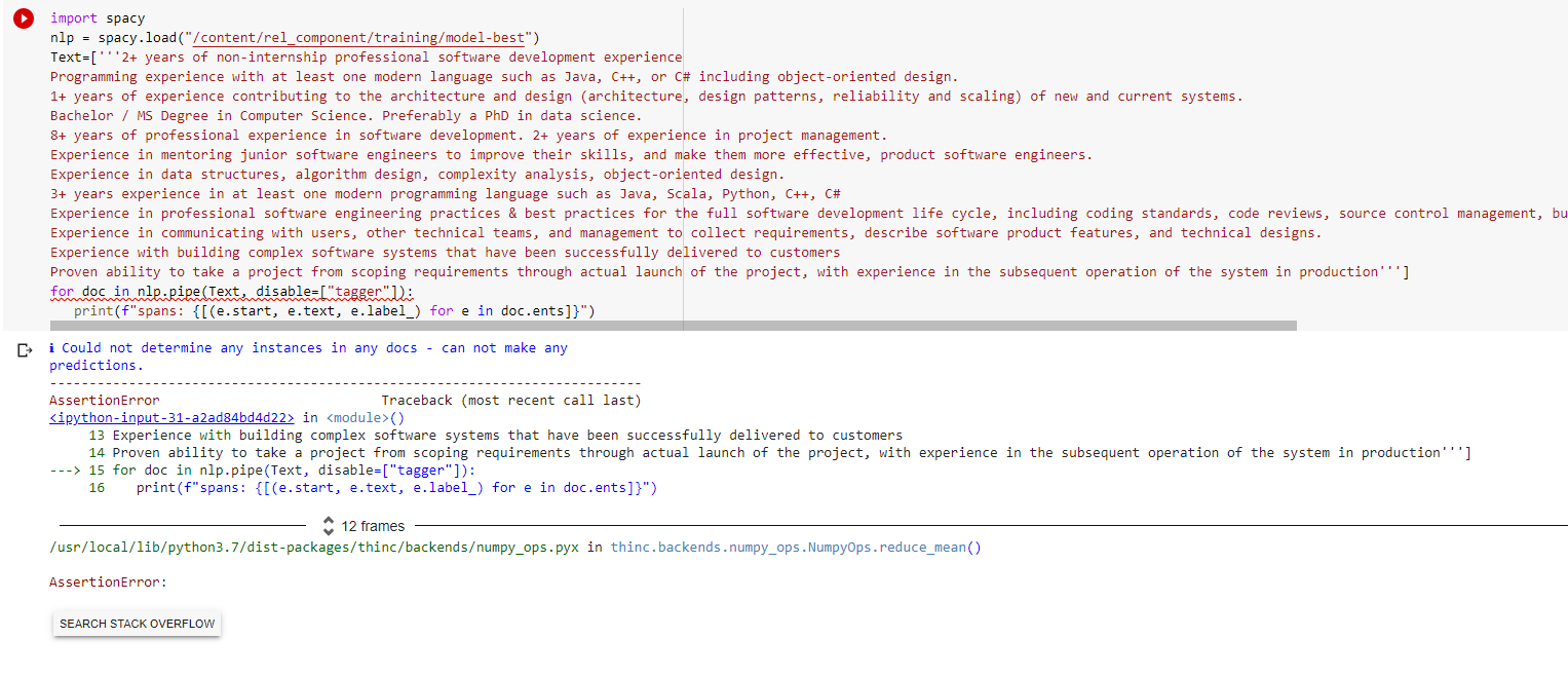 Valueerror E002 Cant Find Factory For Relationextractor For Language English En