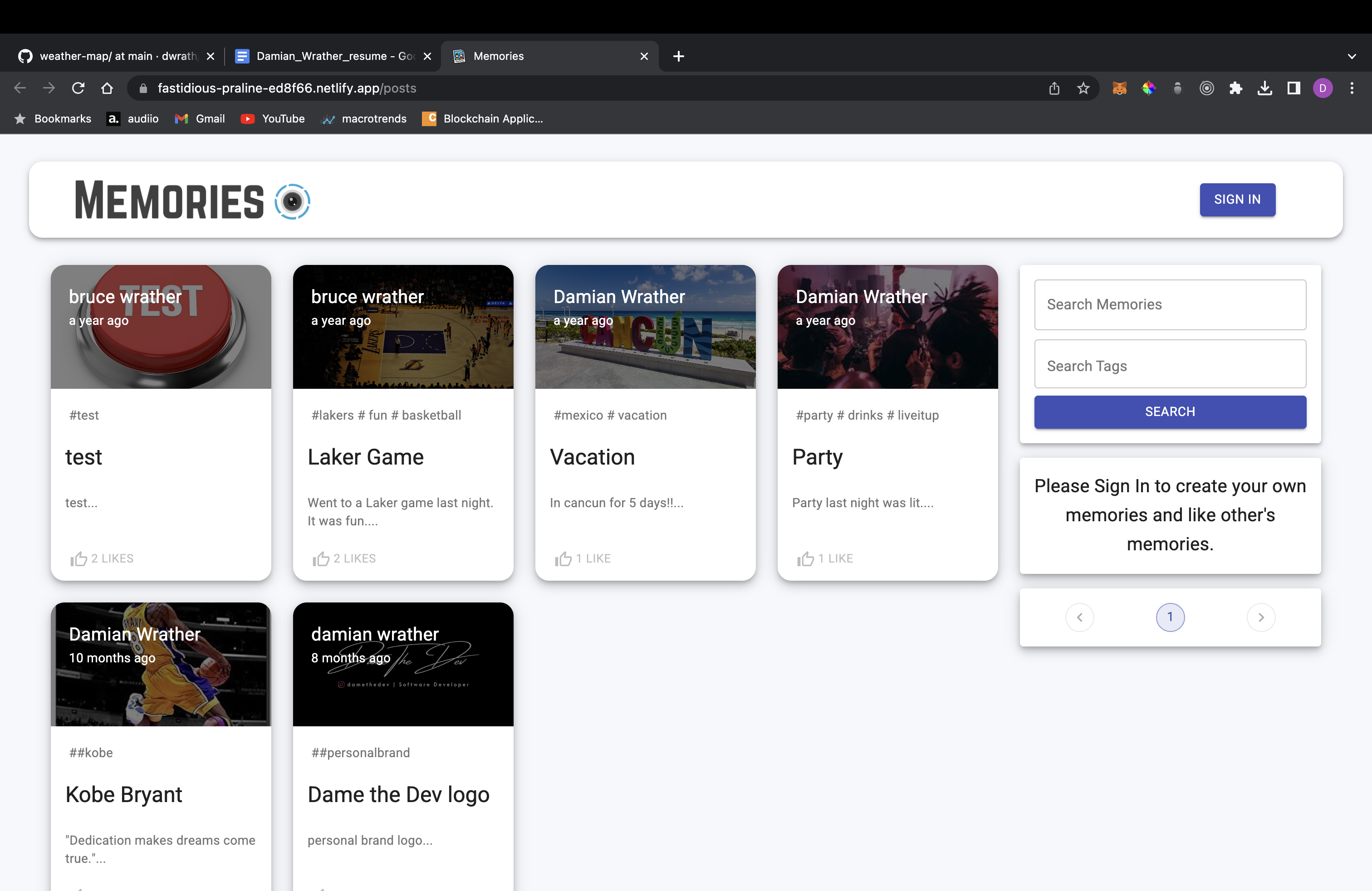 GitHub - dwrath/memories-social-media-app