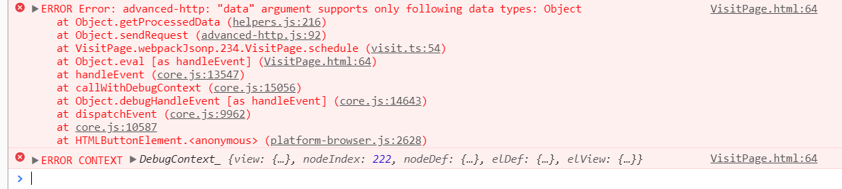 "data" argument supports only following data types: Object · Issue #106 · silkimen/cordova ...