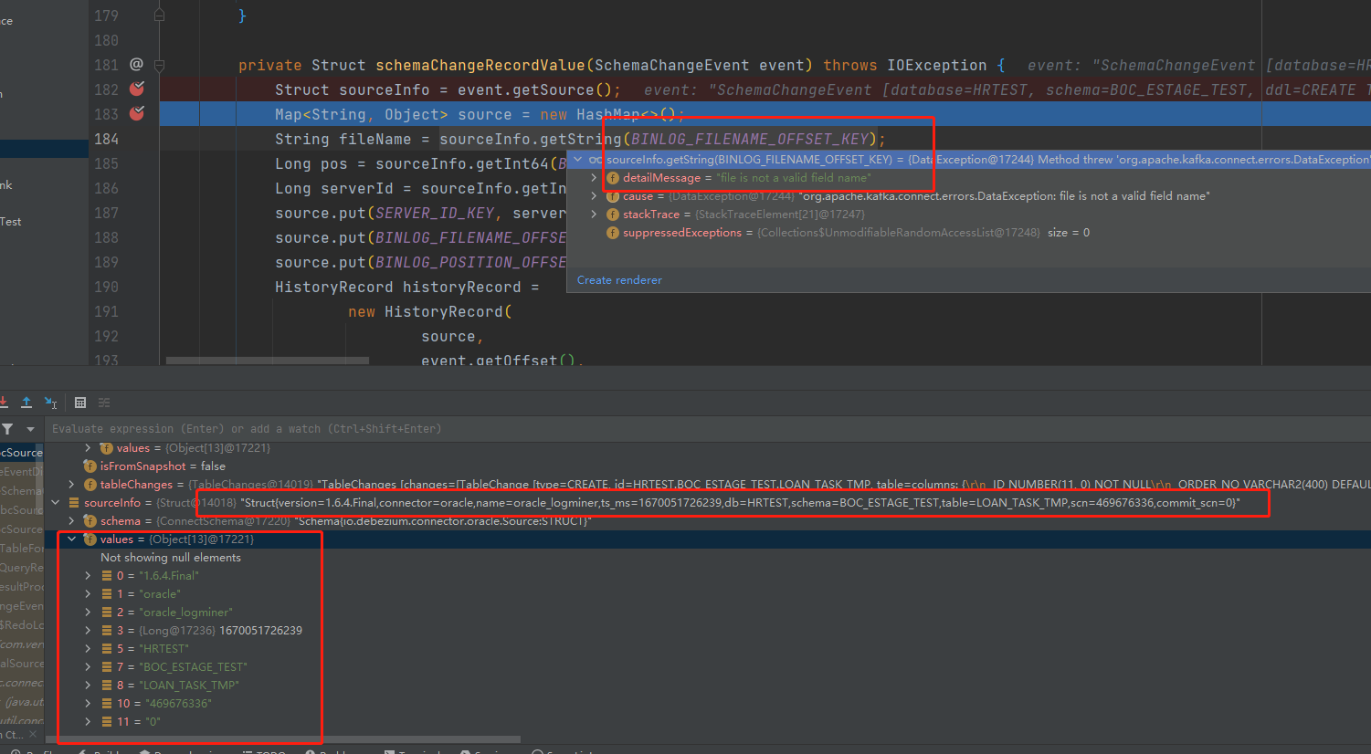 oracle cdc DataException: file is not a valid field name · Issue #1792 ...