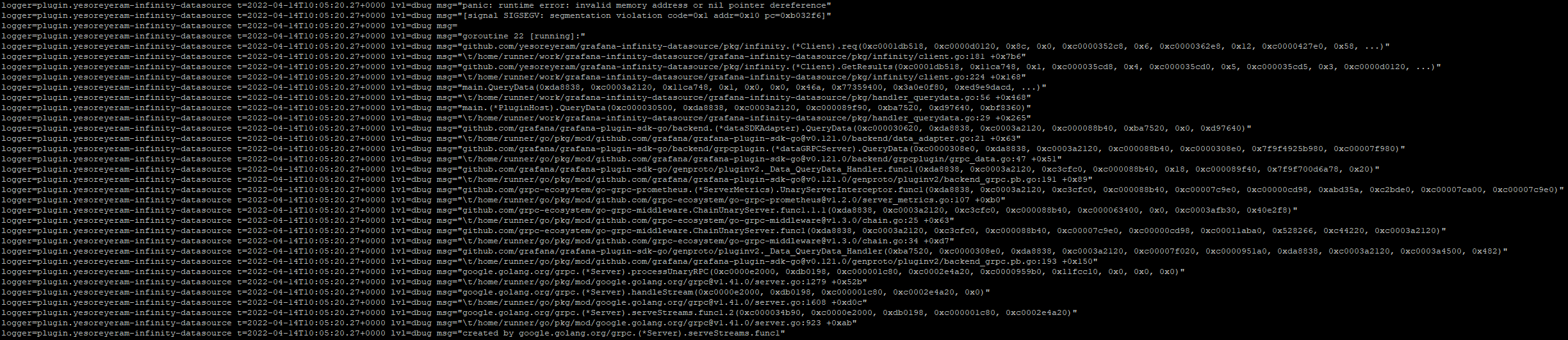[Bug] [signal SIGSEGV: segmentation violation code=0x1 addr=0x10 pc=0xb032f6] · Issue #299 ...
