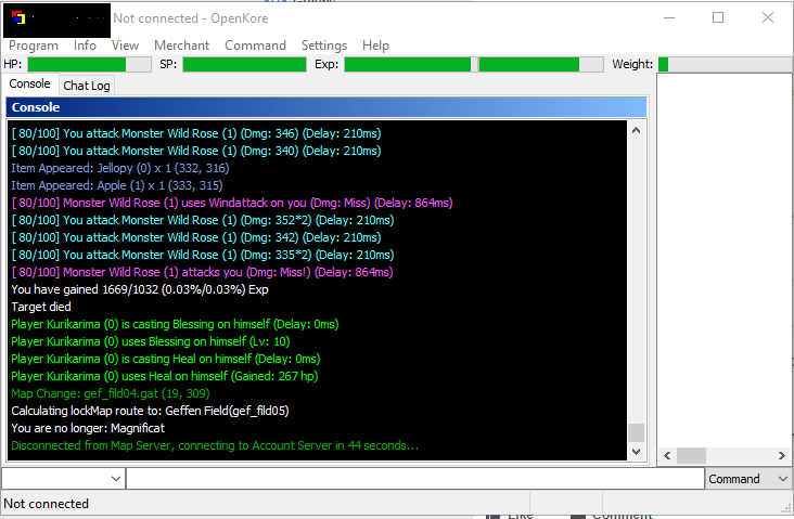 Openkore disconnection when bot goes to another map. · Issue #993 · OpenKore/openkore · GitHub