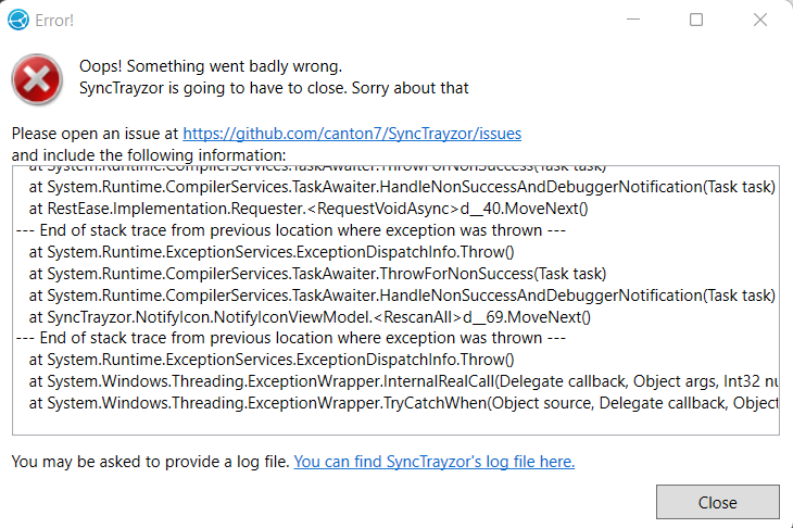 oops! something went badly wrong · Issue #672 · canton7/SyncTrayzor ...