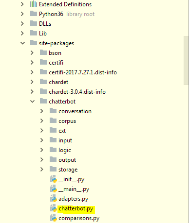Use Chatterbot.py file in my code · Issue #1349 · gunthercox/ChatterBot ...
