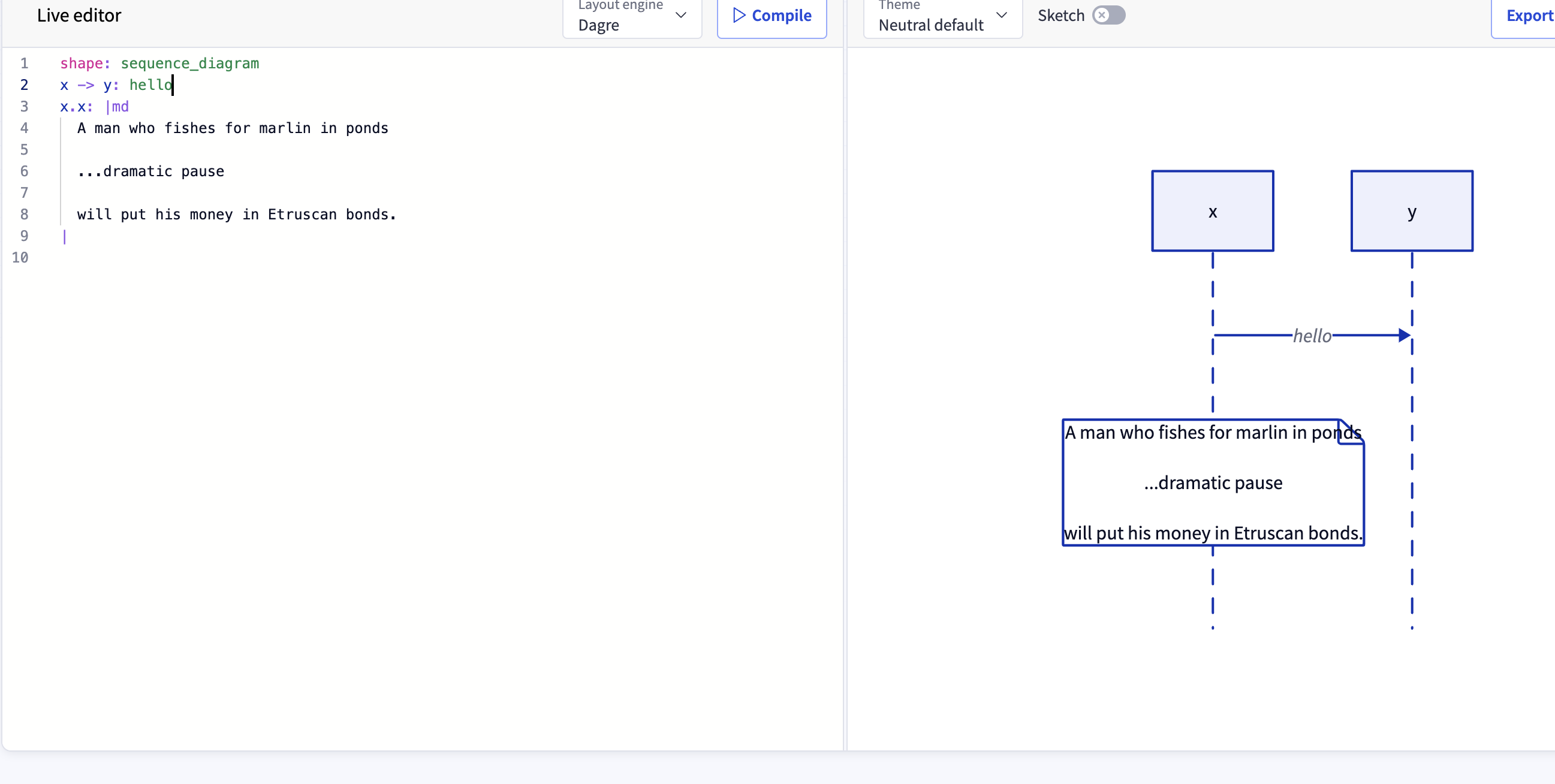 markdown should work for sequence diagram note values · Issue #849 · terrastruct/d2 · GitHub