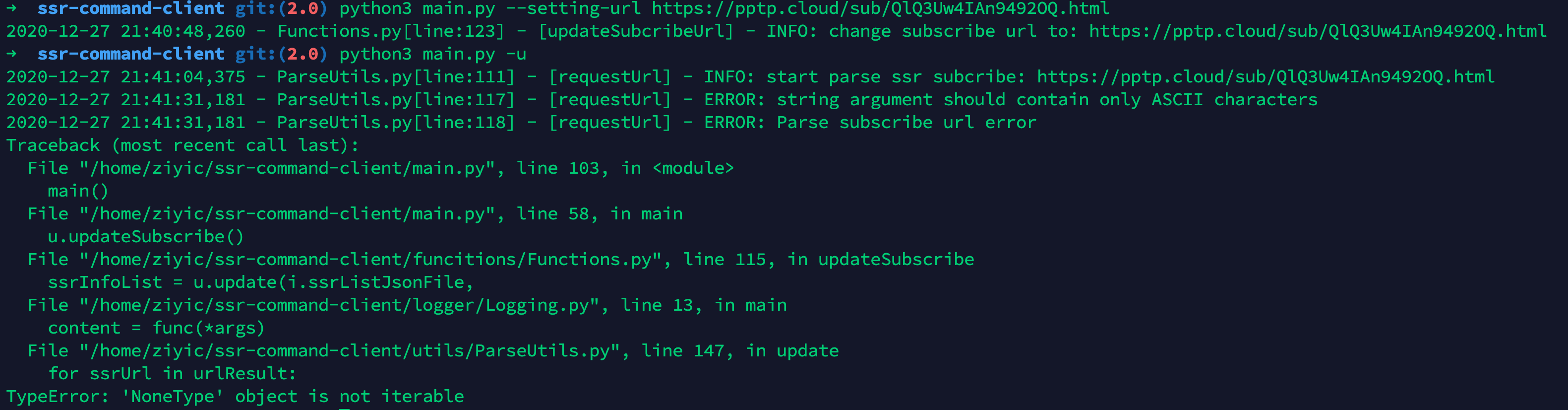 无法添加订阅链接 · Issue #23 · TyrantLucifer/ssr-command-client · GitHub