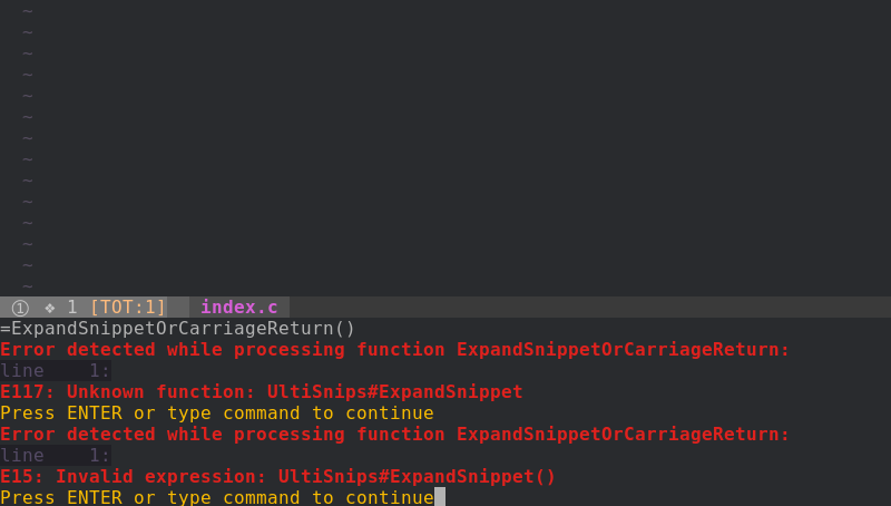 youcompleteme按回车报错，E117: Unknown function: UltiSnips#ExpandSnippet · Issue #305 · liuchengxu ...
