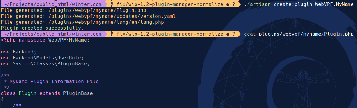 Console create:plugin - PascalCase namespace · Issue #569 · wintercms/winter · GitHub