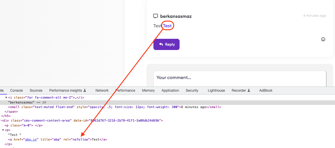 CMS-KIT: add link types (noopener, ugc, nofollow and etc.) to links in comments as optional ...