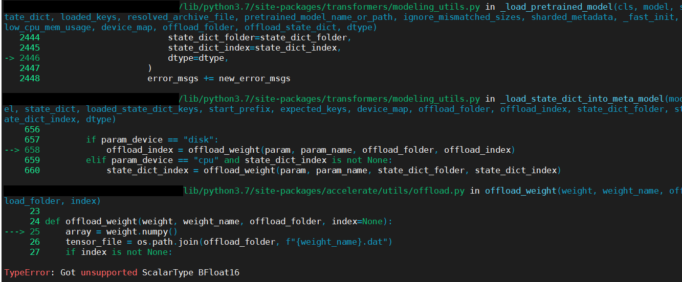 Disk offload fails with bfloat16 weights · Issue #454 · huggingface/accelerate · GitHub