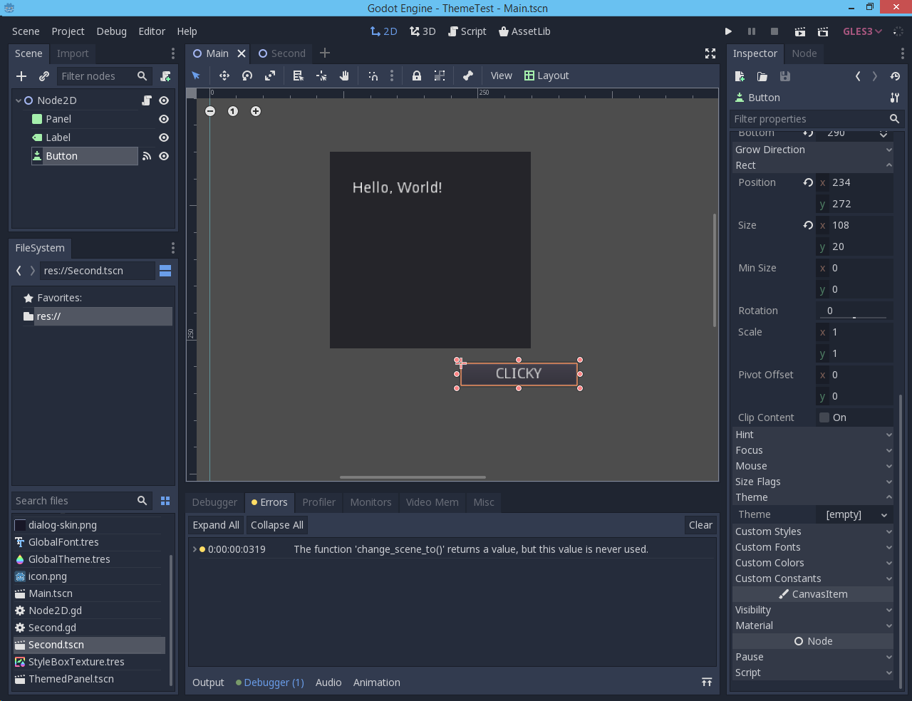 Custom theme doesn't show in editor unless assigned element by element ...