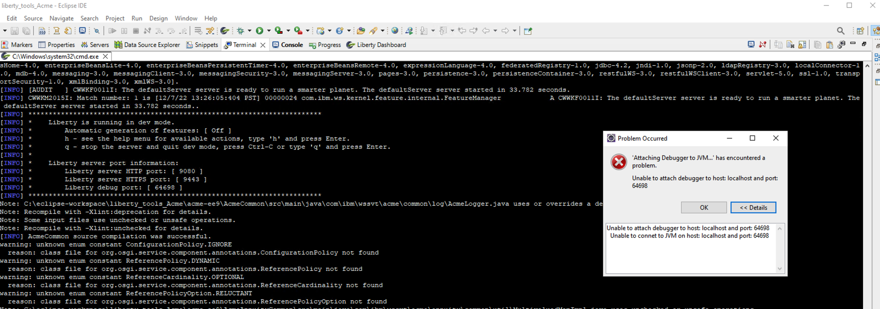 SVT:Failed to start server in debug mode and timeouts are not configurable · Issue #283 ...