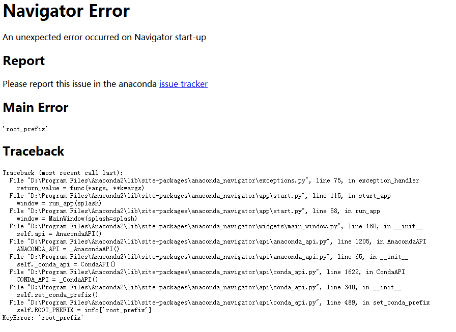 Navigator Error An unexpected error occurred on Navigator start-up ...