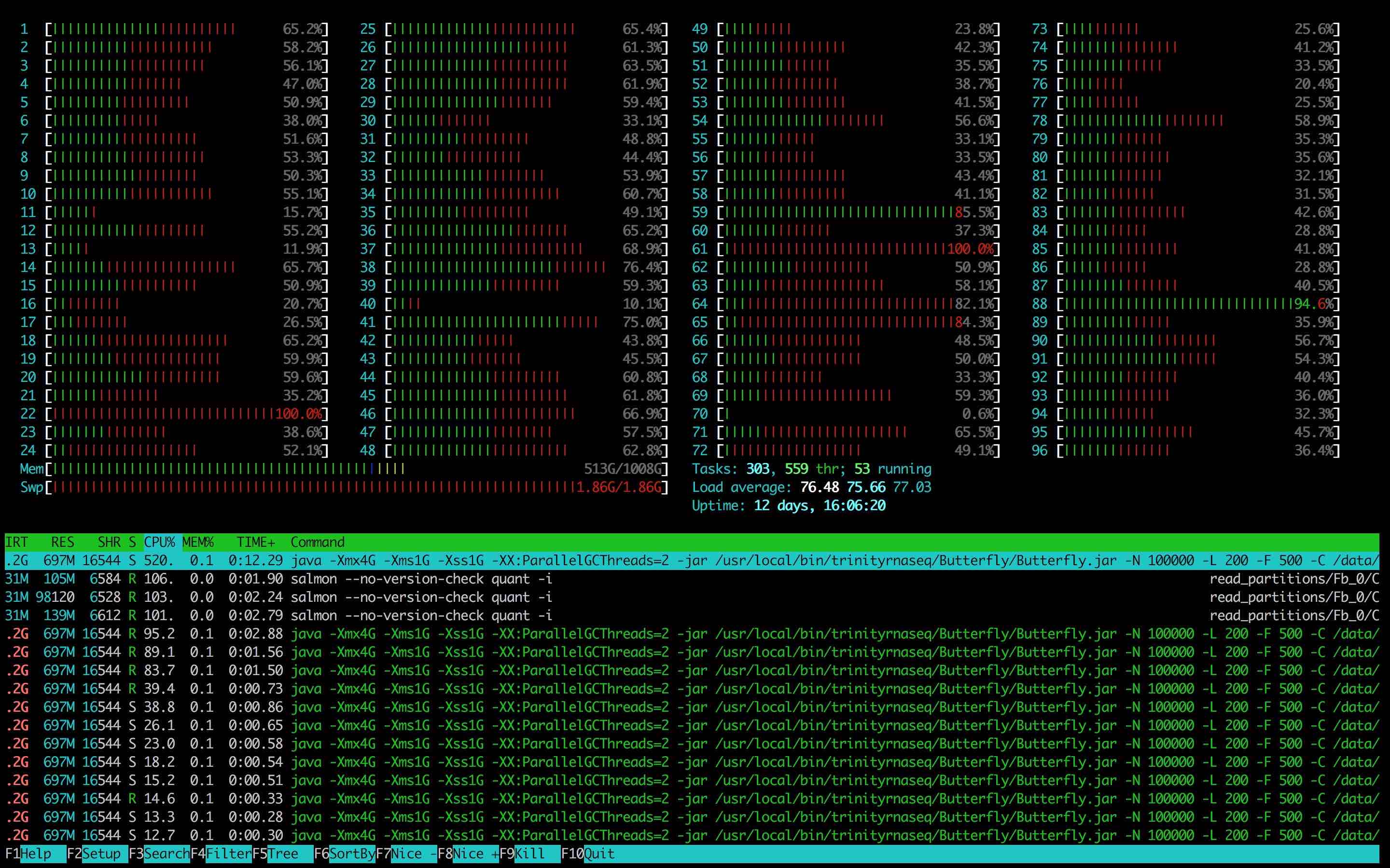 butterfly takes over all cores on machine? · Issue #476 · trinityrnaseq/trinityrnaseq · GitHub