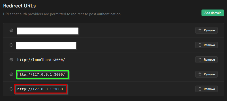 Adding Redirect URLs in auth settings not working · Issue #8070 · supabase/supabase · GitHub