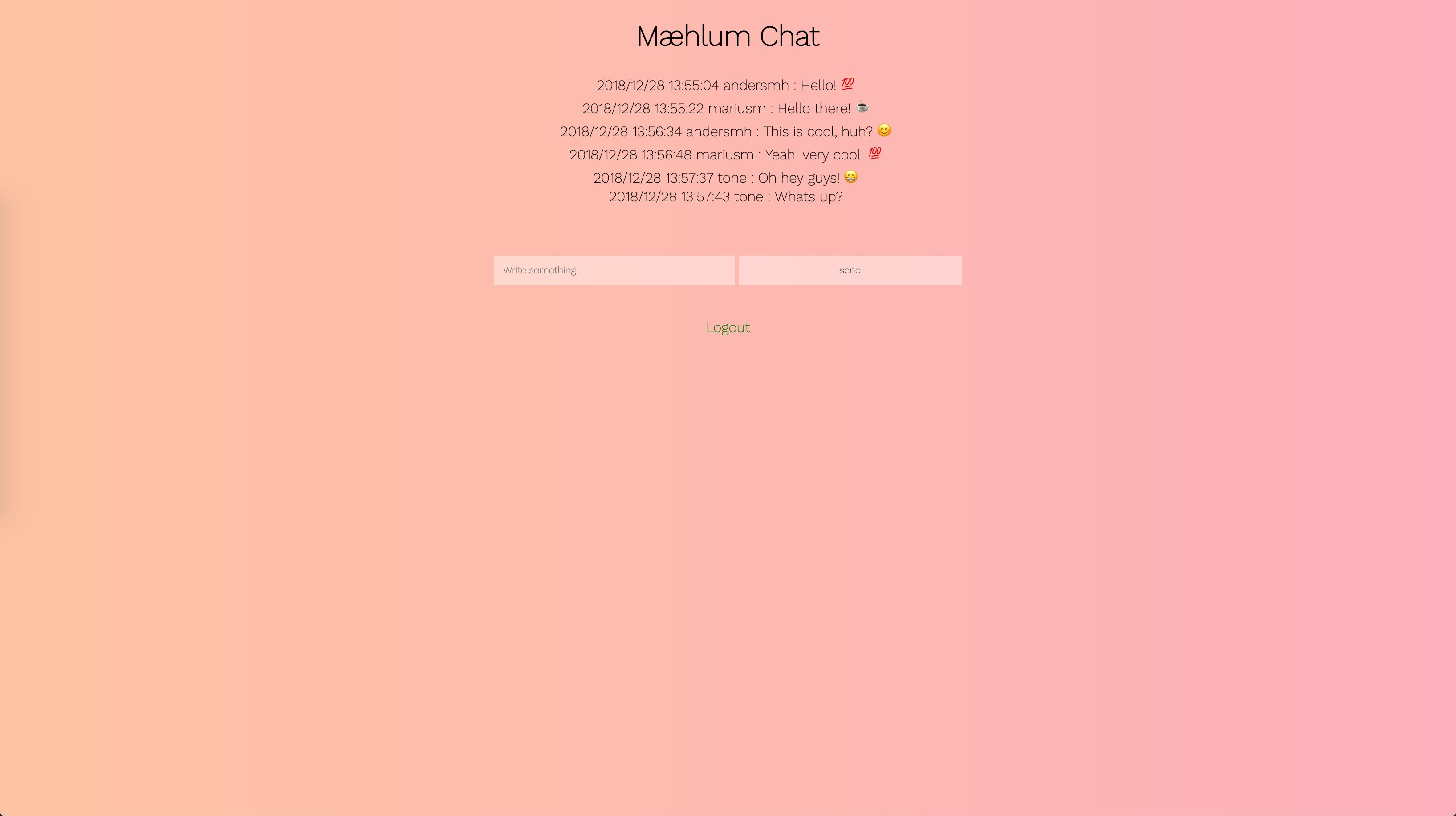 GitHub - andersmh/maehlum_chat: A Group chat web application made with eclips, using servlets ...