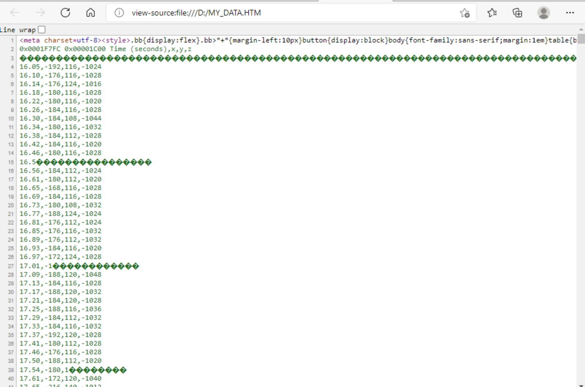 datalog: odd characters in data log / page does not update when micro:bit is dis/reconnected ...