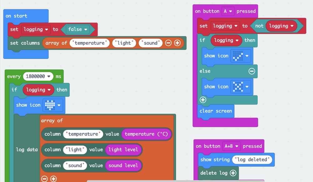 Feature: Data logging start/stop block · Issue #4368 · microsoft/pxt-microbit · GitHub