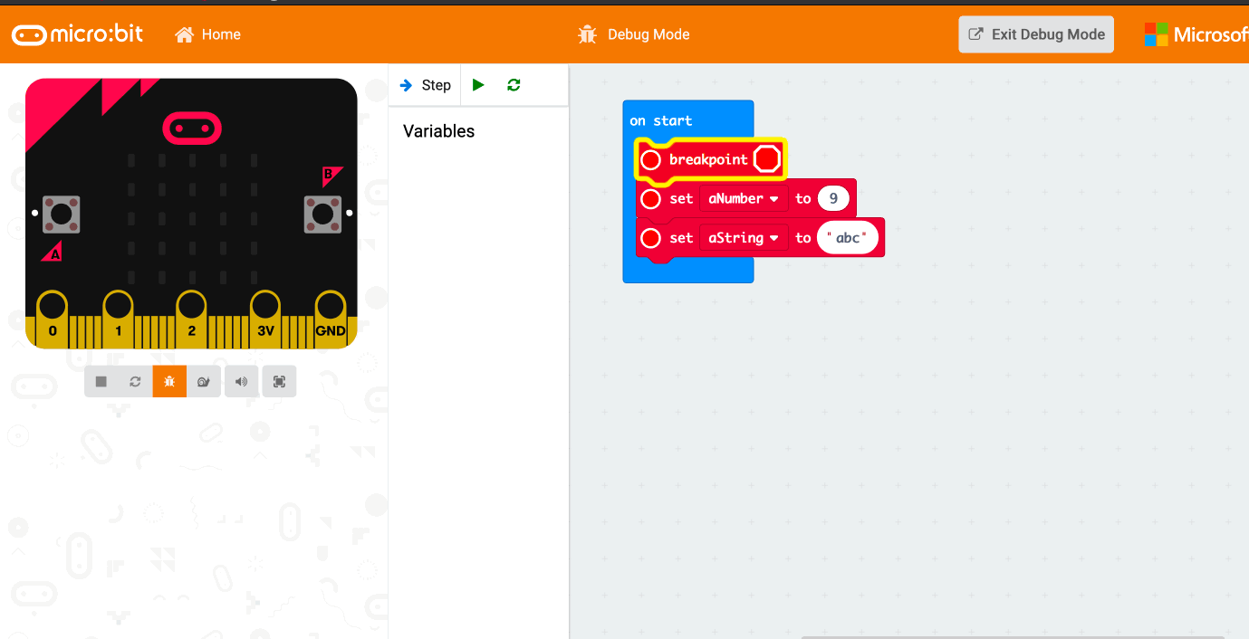 Debugger feature · Issue #4729 · microsoft/pxt · GitHub