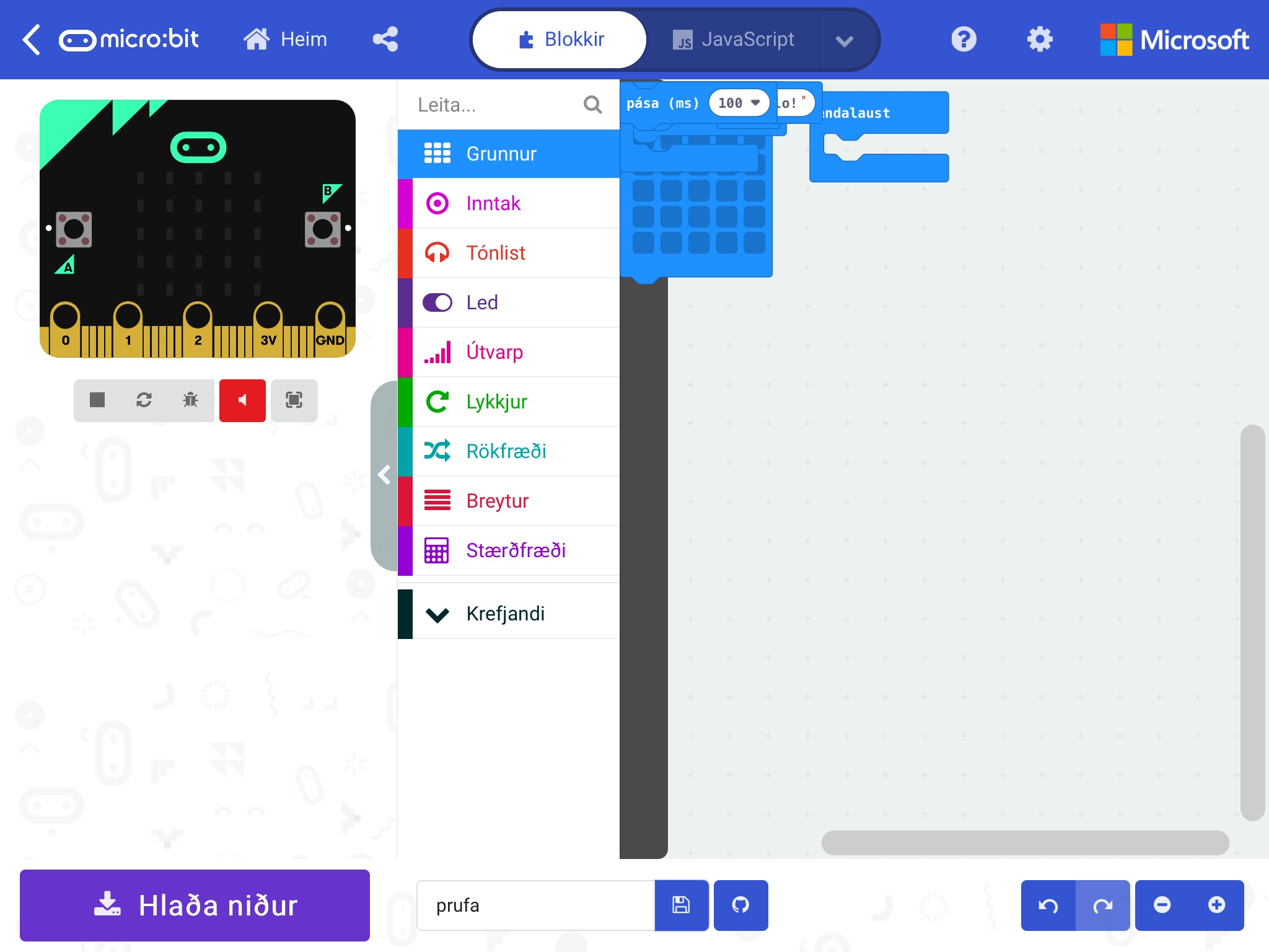 Basic blocks toolbox broken in Icelandic · Issue #3351 · microsoft/pxt-microbit · GitHub