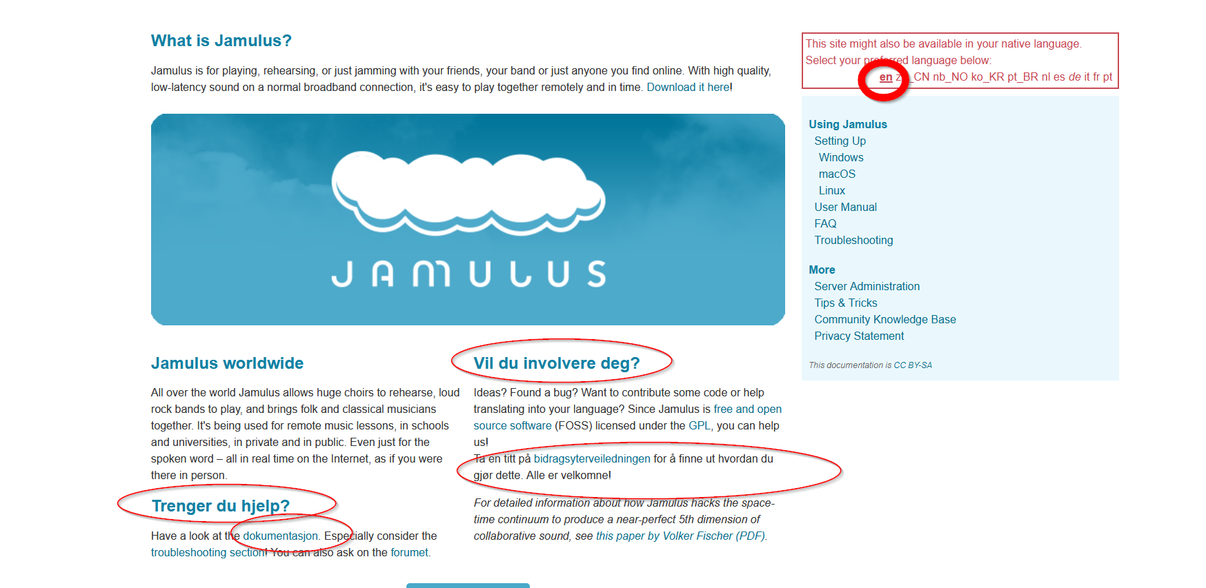 Some Norwegian slipped into the main jamulus.io English website · Issue #883 · jamulussoftware ...