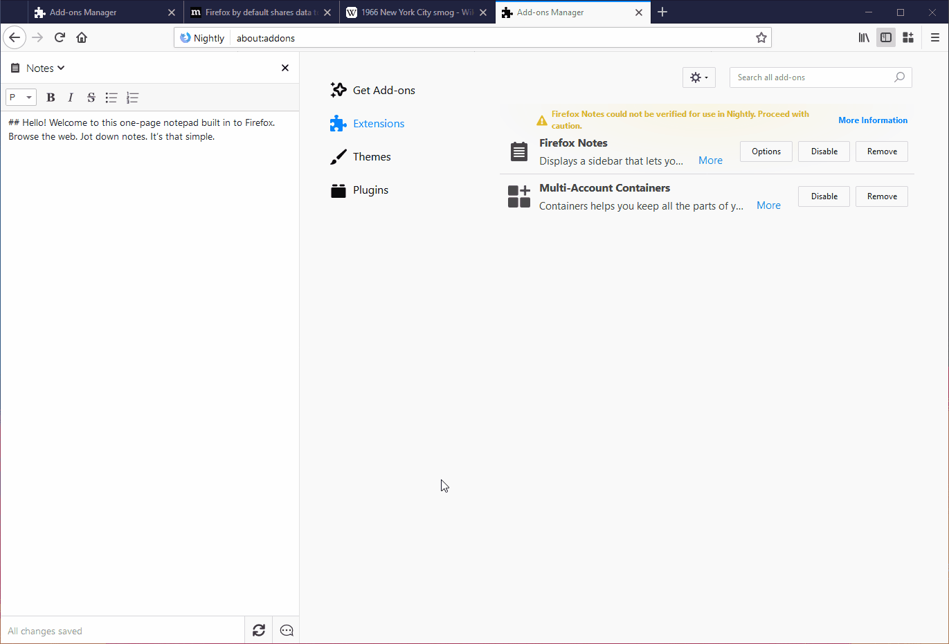 The Default Firefox Notes Text Is Not Correctly Formatted · Issue 437 · Mozillanotes · Github 