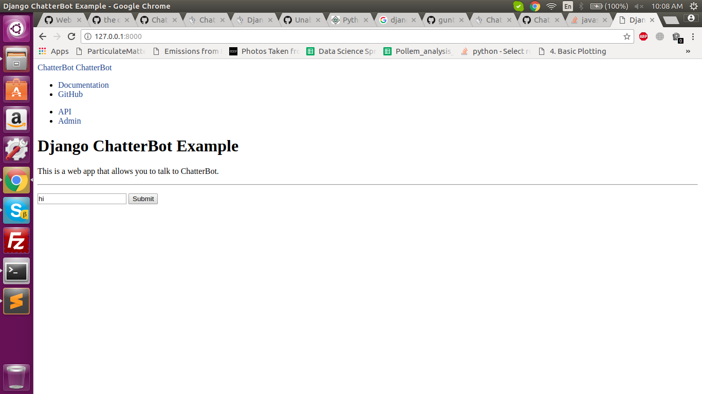 Django chatterbot web page looks like this and not working · Issue #1046 · gunthercox/ChatterBot ...