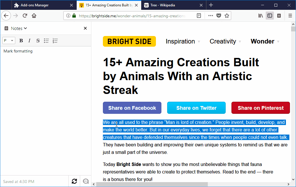 Markdown formatting for "Bold" and "Italic" works inconsistently in a ...