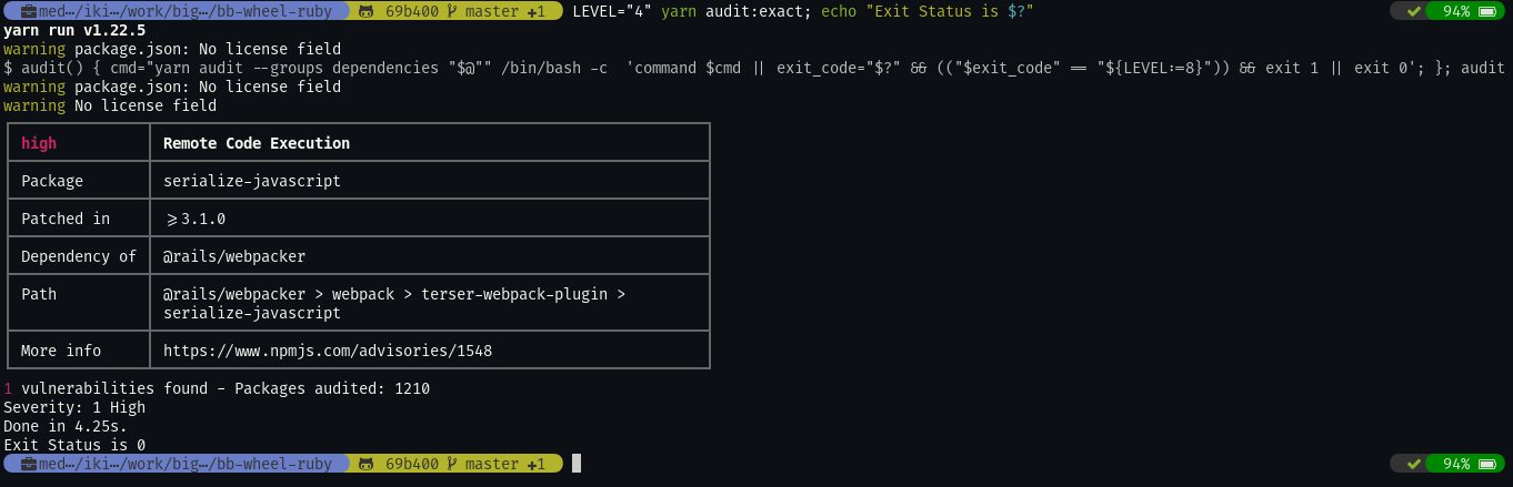 Temporary workaround for making yarn audit play nice with exit codes · Issue #434 · bigbinary ...