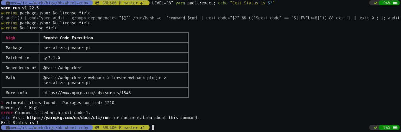 Temporary workaround for making yarn audit play nice with exit codes · Issue #434 · bigbinary ...