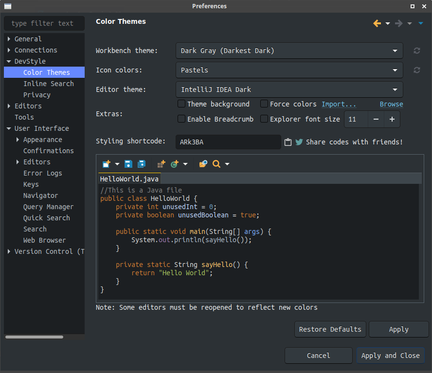 There is no color-scheme chooser · Issue #12805 · dbeaver/dbeaver · GitHub