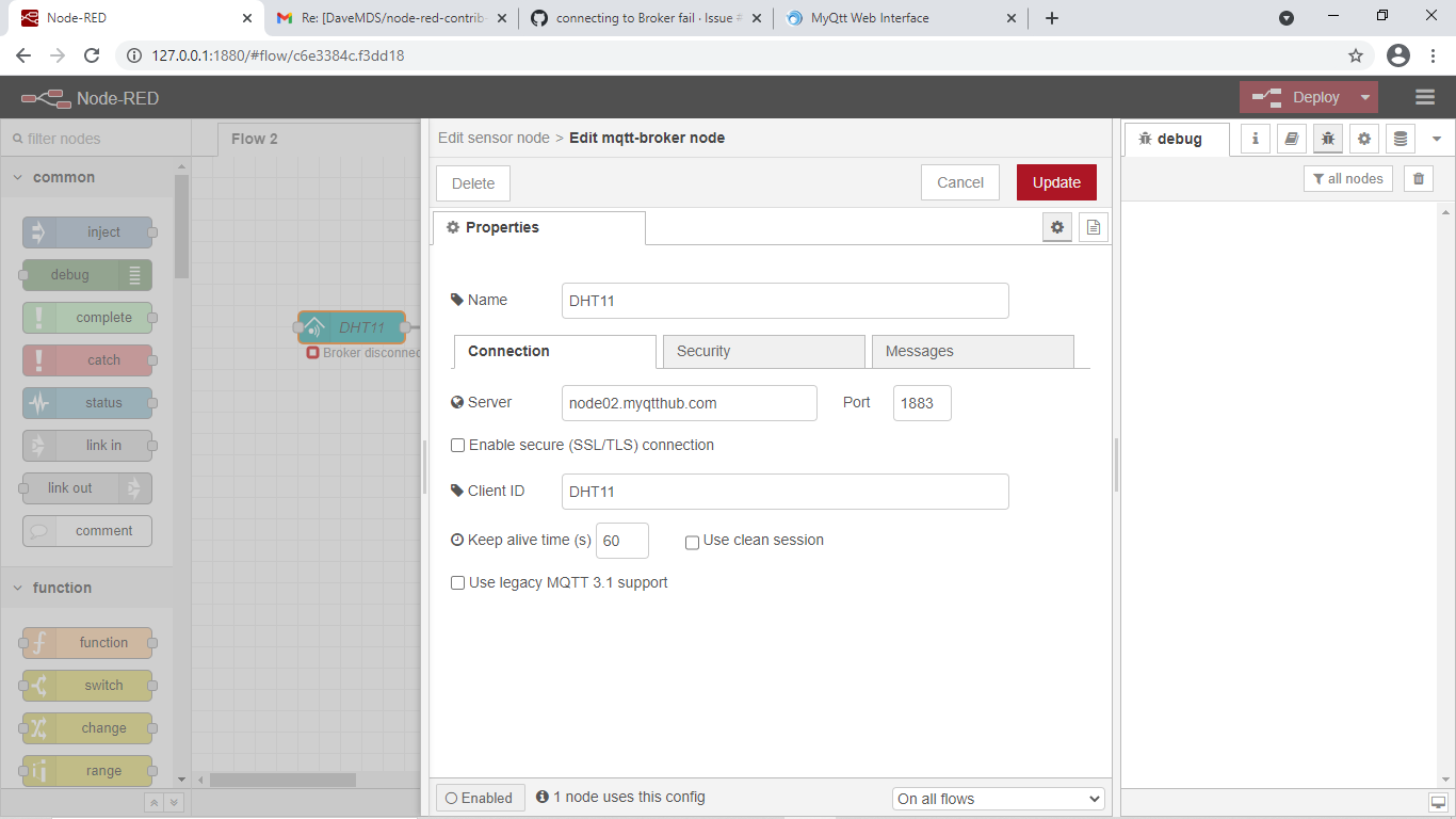 connecting to Broker fail · Issue #25 · DaveMDS/node-red-contrib-tasmota · GitHub