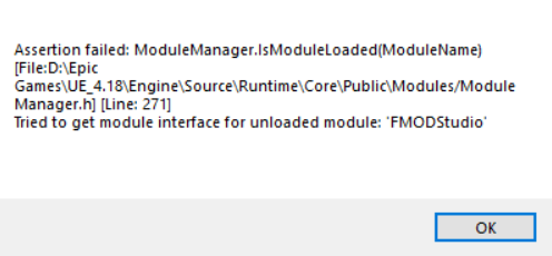[UE4.18] Packaged Game Crashes · Issue #27 · fmod/fmod-for-unreal · GitHub