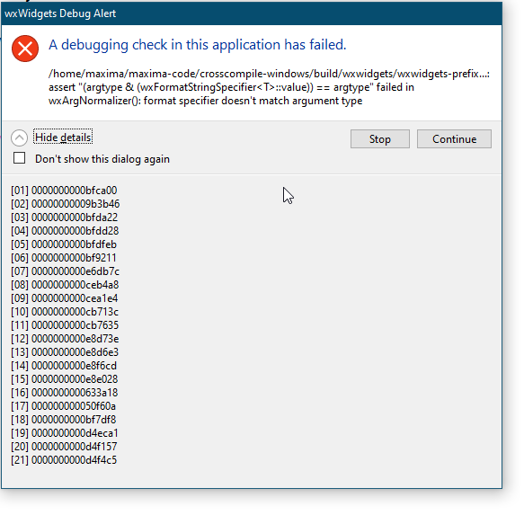 Crash message when demo tensor is repeated. · Issue #1574 · wxMaxima-developers/wxmaxima · GitHub