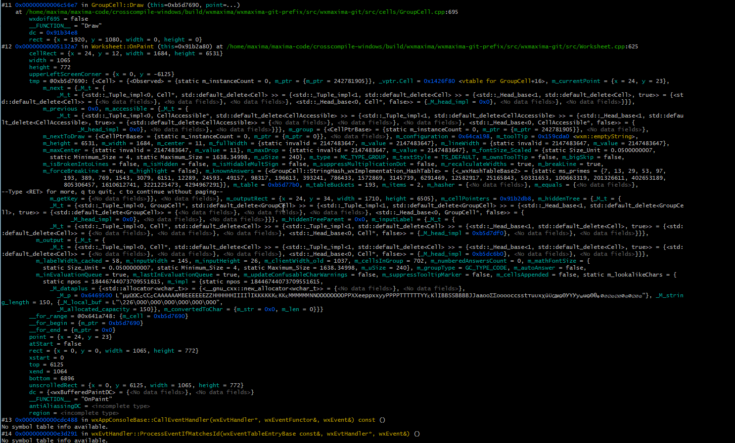 Crash message when demo tensor is repeated. · Issue #1574 · wxMaxima-developers/wxmaxima · GitHub
