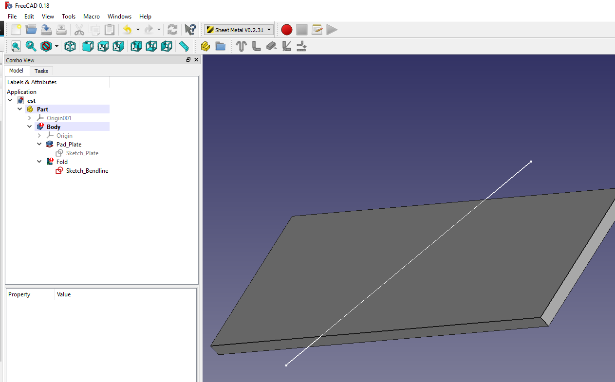 Bending across sketch created axis not working · Issue #93 · shaise/FreeCAD_SheetMetal · GitHub