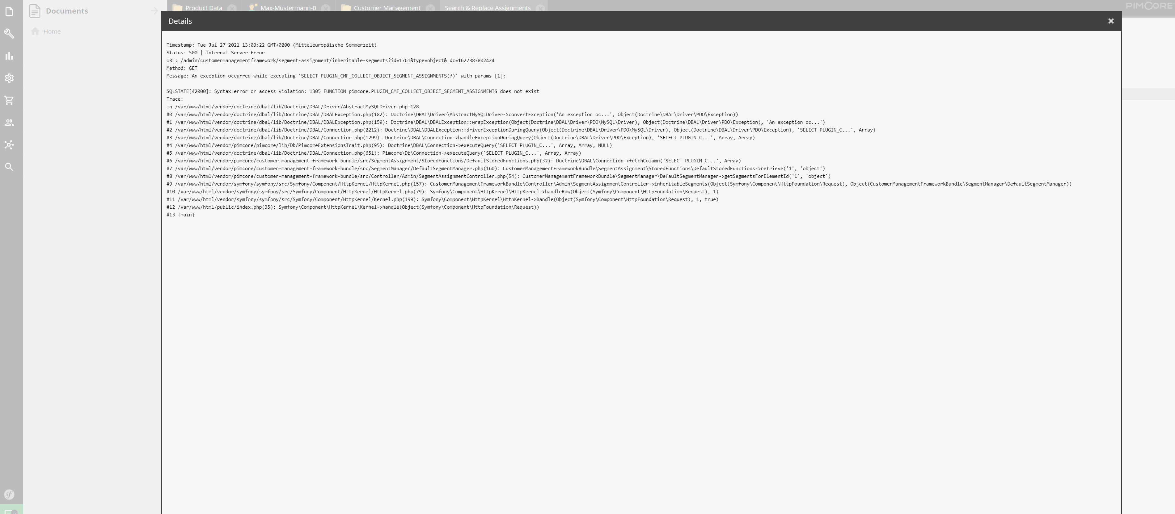 SQL error when cmf.yaml is created · Issue #224 · pimcore/customer-data-framework · GitHub