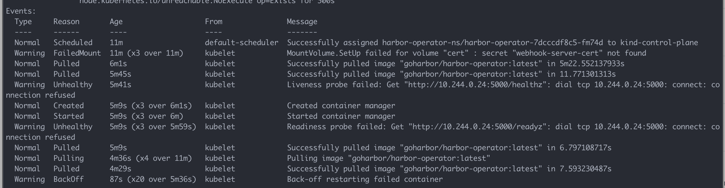 harbor-operator pod CrashLoopBackOff · Issue #300 · goharbor/harbor-operator · GitHub