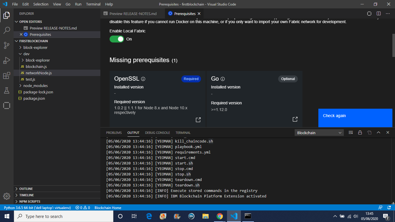 "Let's Blockchain" Issue #2408 · Issue #2435 · IBM-Blockchain/blockchain-vscode-extension · GitHub