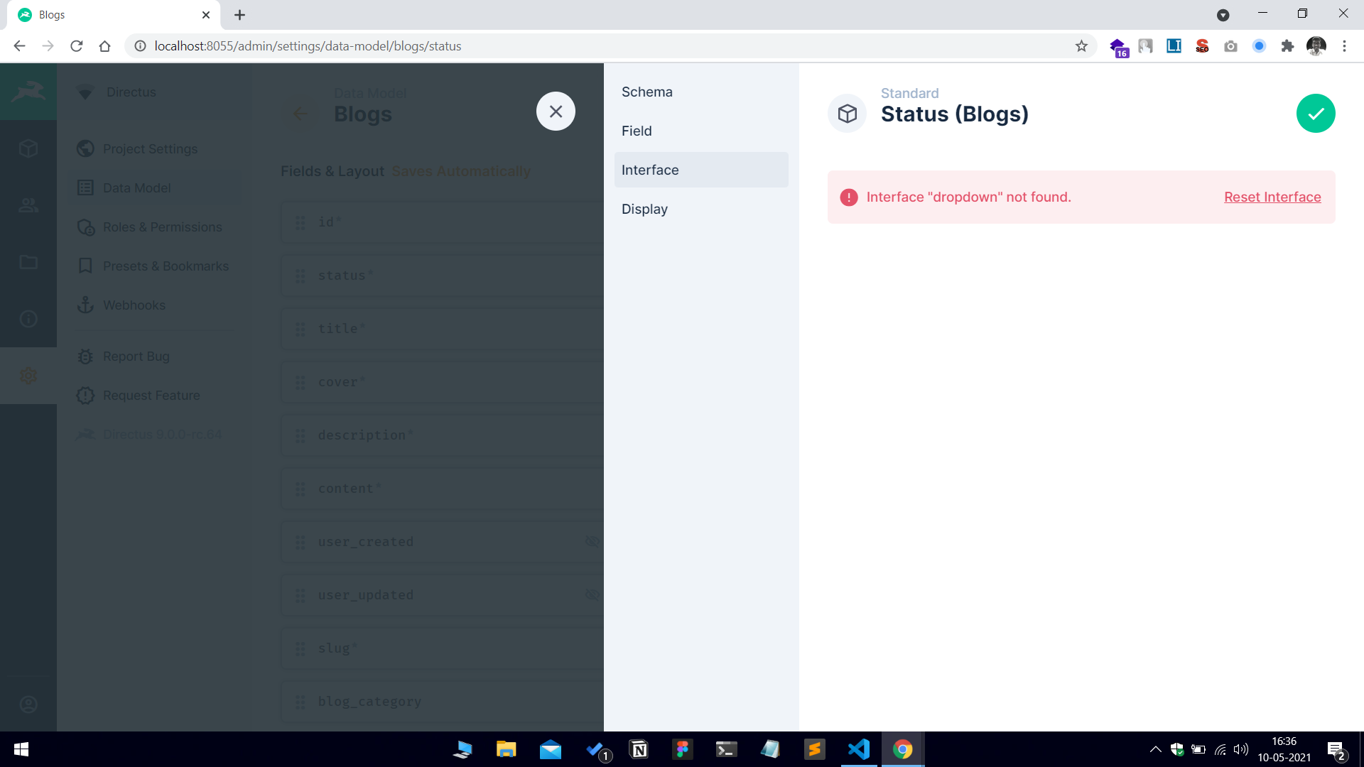 [Error] Interface not found while updating interface in Data Model ...