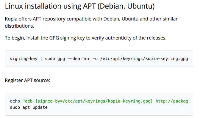 debian 11 and others - apt following signatures were invalid · Issue #2947 · kopia/kopia · GitHub