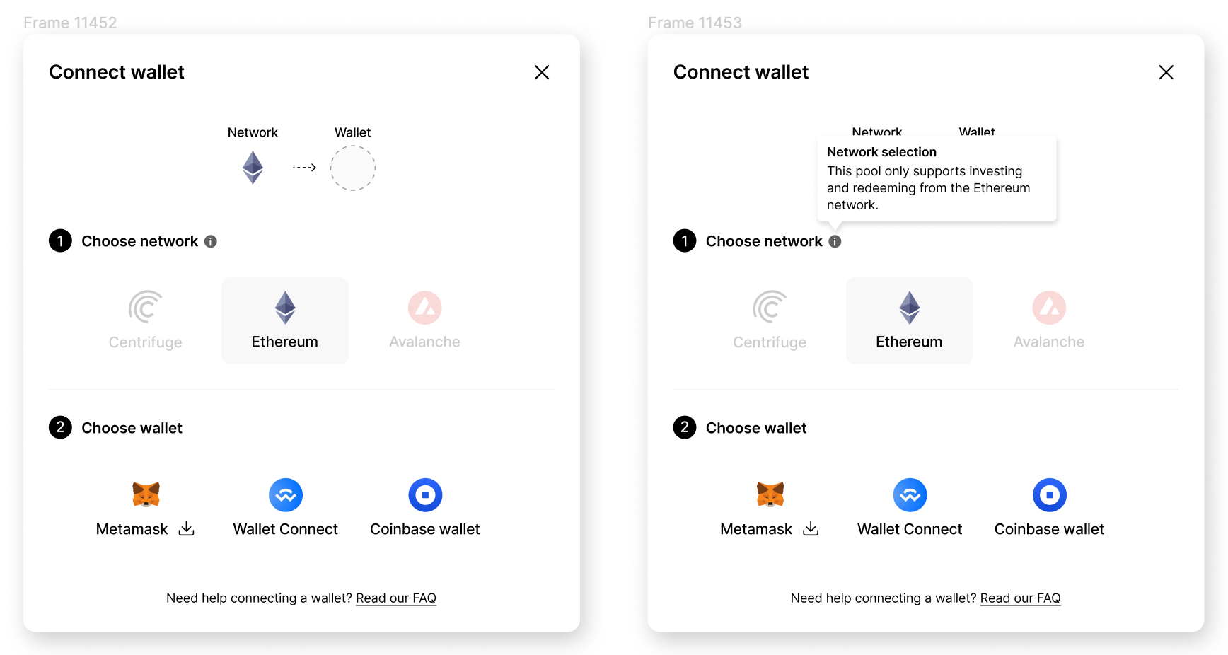 Add tooltip and one liner to wallet component · Issue #1241 · centrifuge/apps · GitHub
