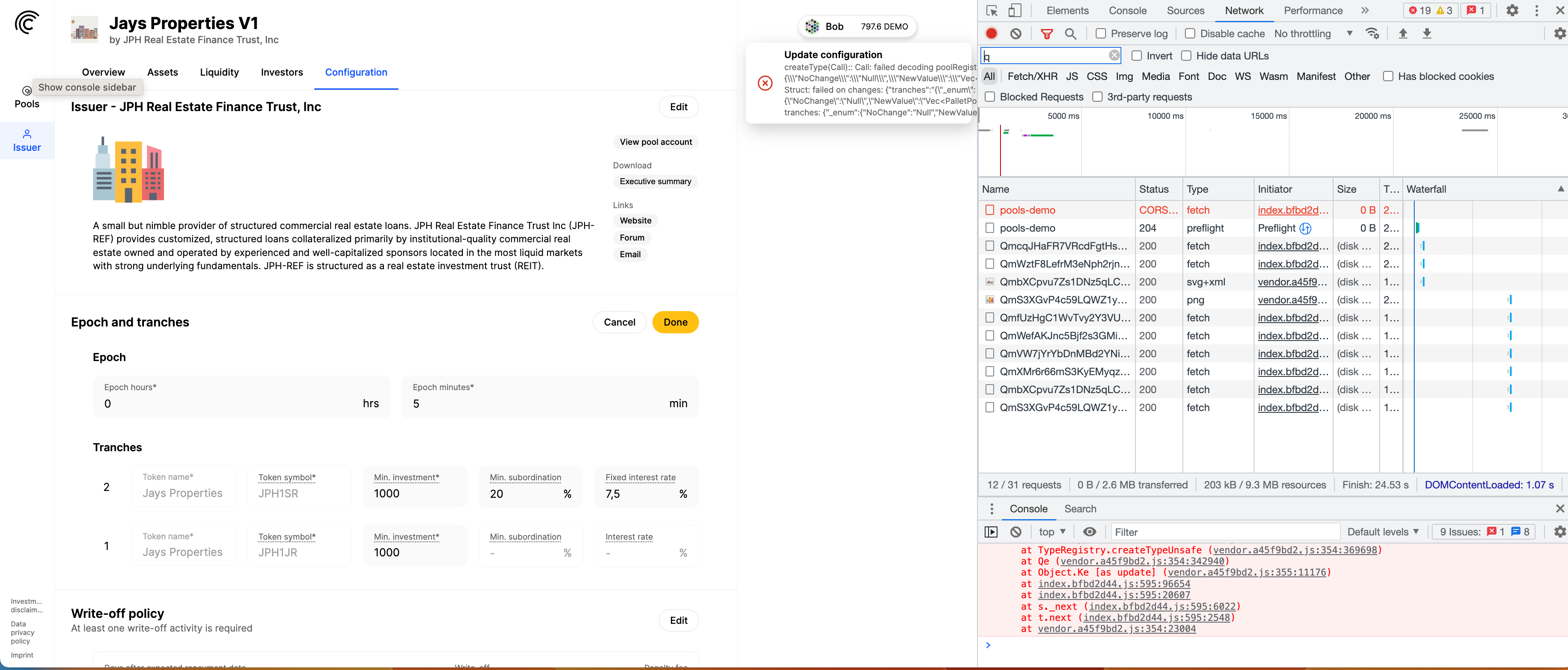 Bugs · Issue #1342 · centrifuge/apps · GitHub